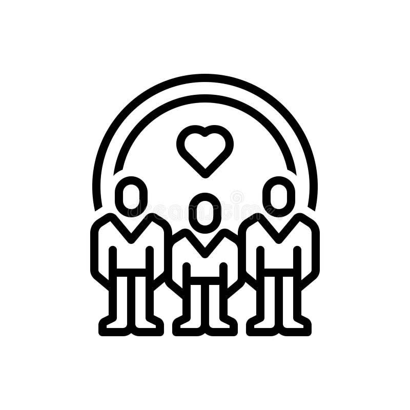 Black Line Icon for Community, Public and Team Stock Vector ...
