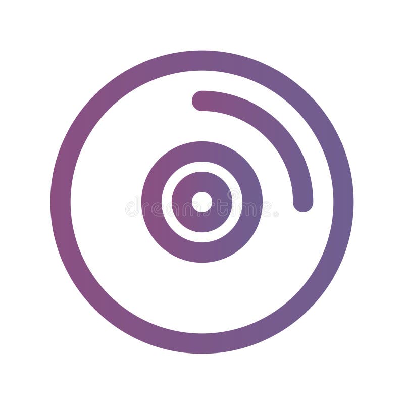 Icon Compact Disk in Lineal Gradient Style. Vector Illustration and ...