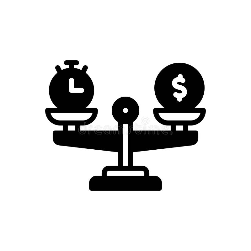 Black Solid Icon for Comparative, Money and Scale Stock Vector ...