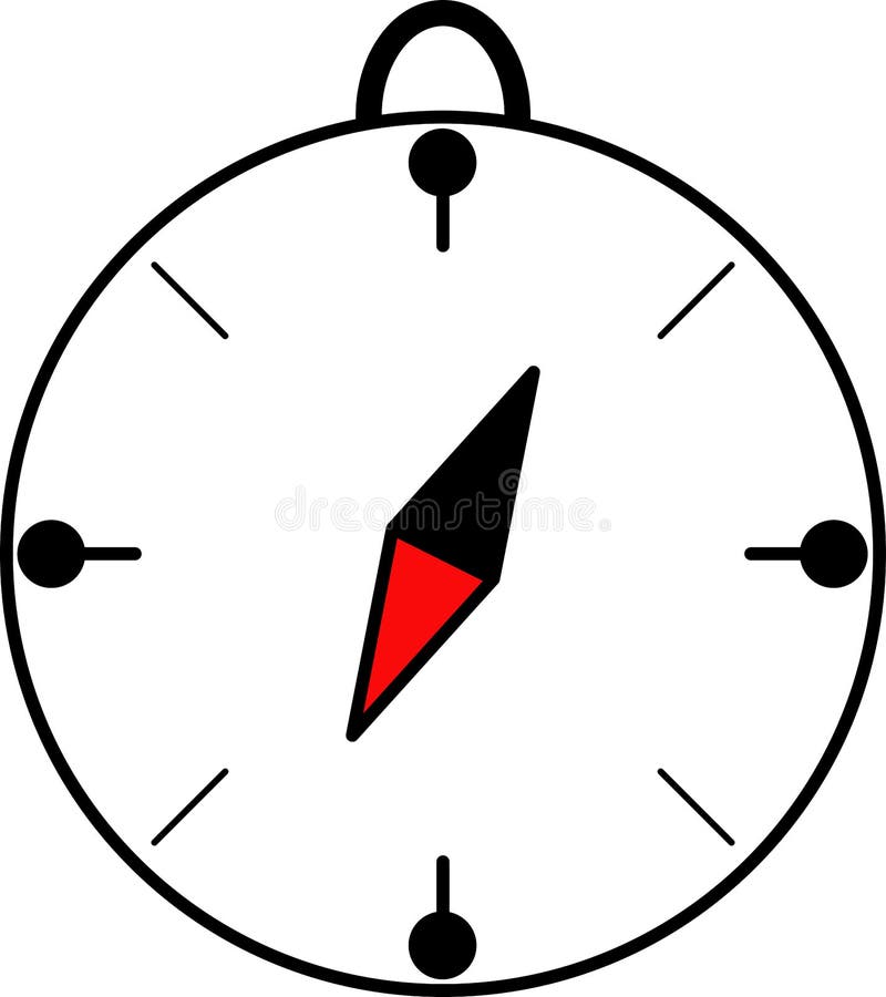 Icon - Compass with Black and Red Points Stock Vector - Illustration of ...