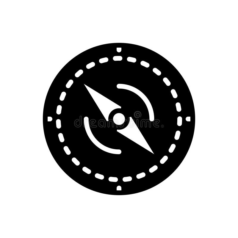 Black Solid Icon for Compass, Explore and Orienteering Stock Vector ...