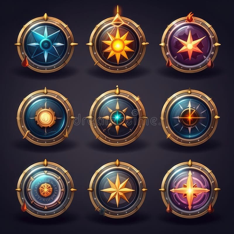 West Compass Game Ai Generated Stock Image - Image of rose, background ...