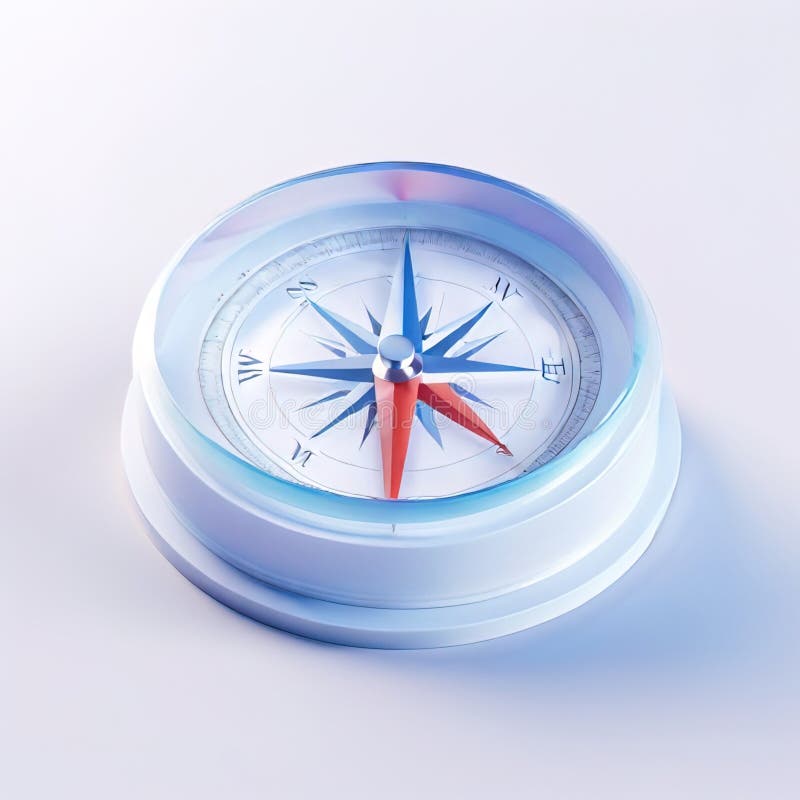Icon of Compass, Glossy Glass Style Stock Illustration - Illustration ...