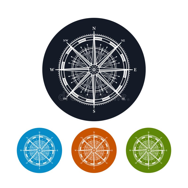 Icon Compass Rose, Vector Illustration Stock Vector - Illustration of ...