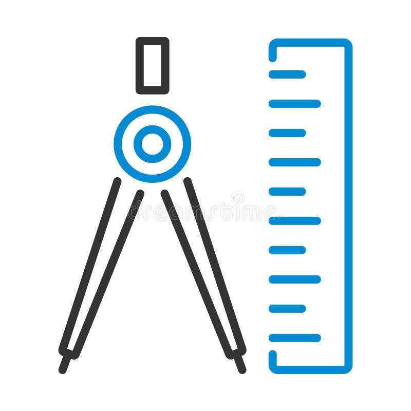 Icon of Compasses and Scale Stock Vector - Illustration of plan ...