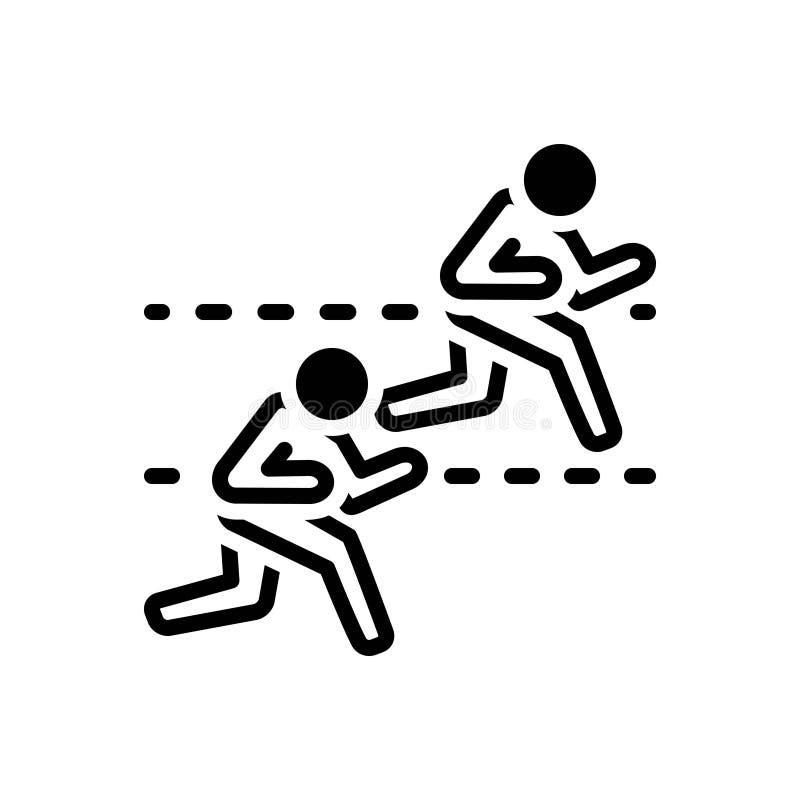 Black Solid Icon for Compete, Race and Game Stock Vector - Illustration ...