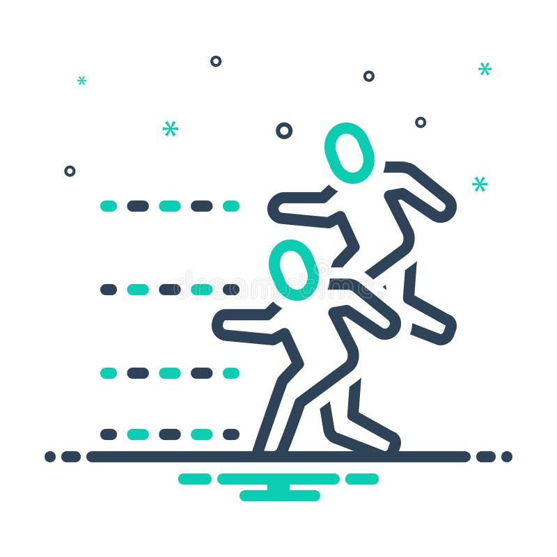 Mix Icon for Competing, Running and Race Stock Illustration ...
