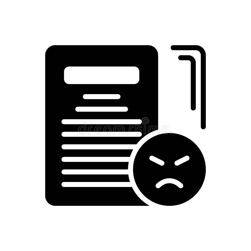 Black Solid Icon for Complaint, Grievance a Nd Jeremiad Stock Vector ...