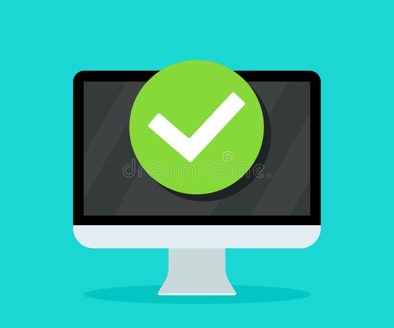 Icon Of Complete Update In Computer. Notification Of Done Update In ...