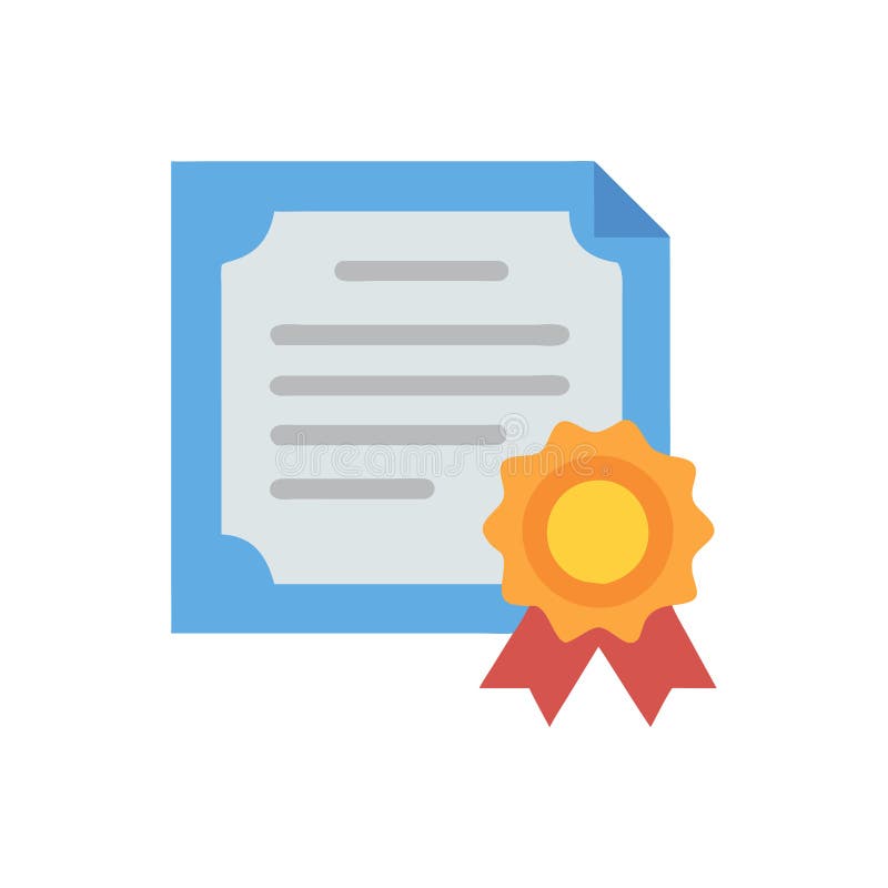Icon for Completion Certificates Stock Vector - Illustration of online ...