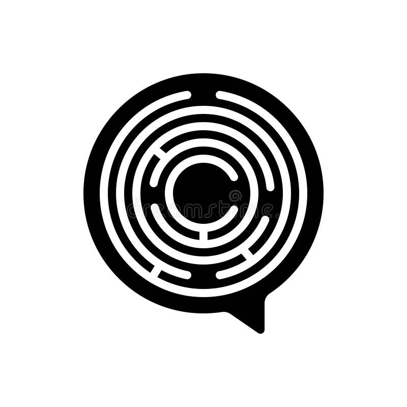 Black Solid Icon for Complications, Challenge and Maze Stock Vector ...