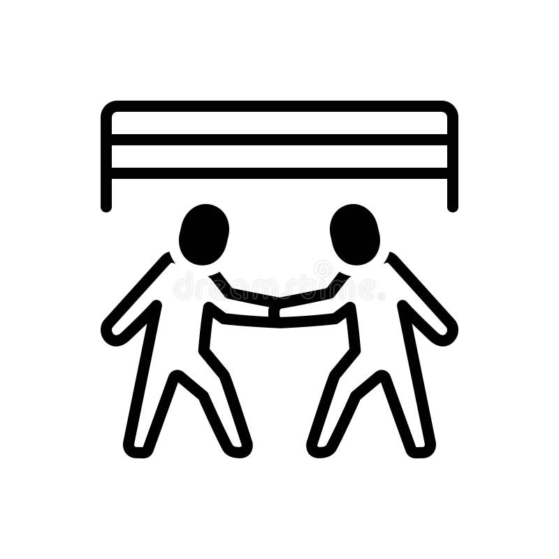 Black Solid Icon for Compromise, Agreement and Deal Stock Vector ...