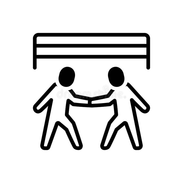 Black Solid Icon for Compromise, Agreement and Deal Stock Vector ...