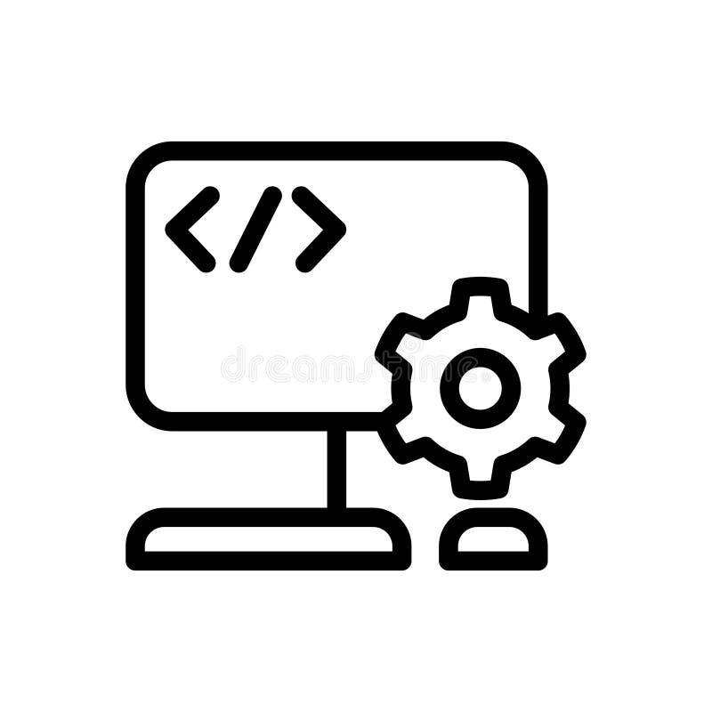 Icon Computer Coding Setting Stock Vector Illustration Of Website Signs 344017960