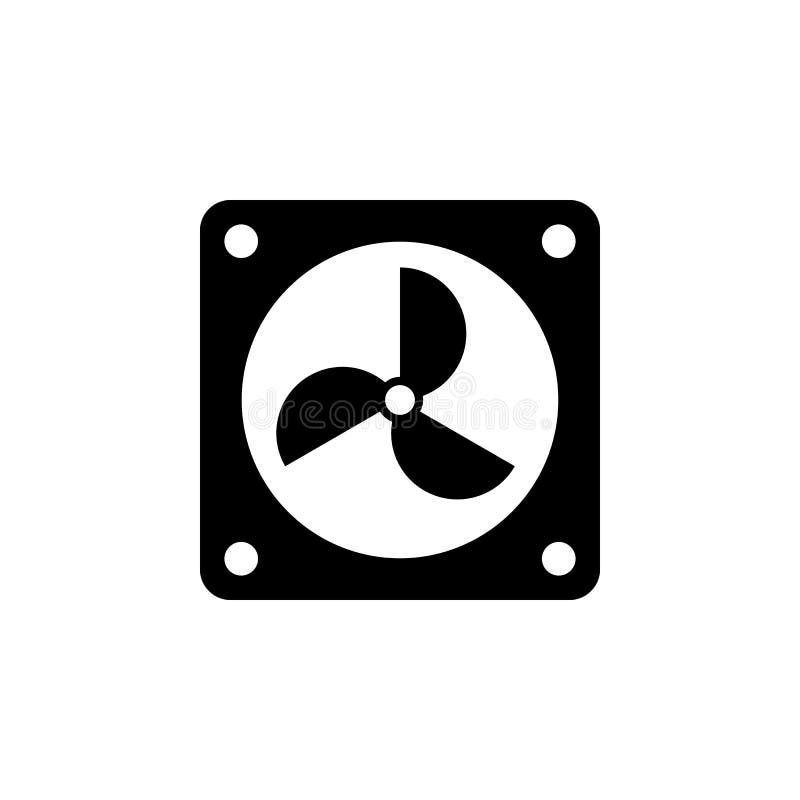 The Icon of Computer Cooling Fan. Simple Flat Icon Illustration, Vector ...