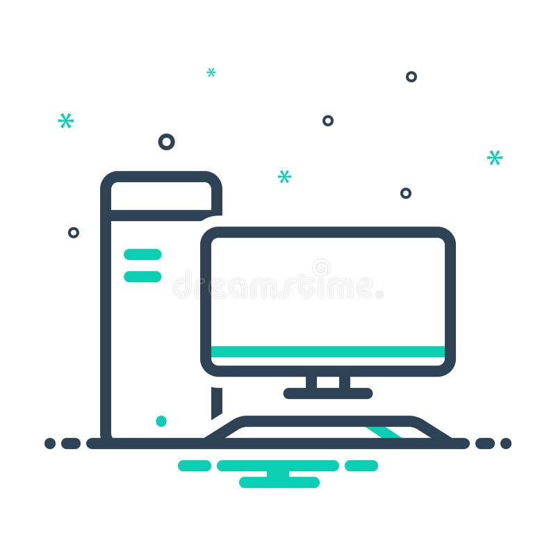 Mix Icon for Computer, Transfer and Pc Stock Vector - Illustration of ...