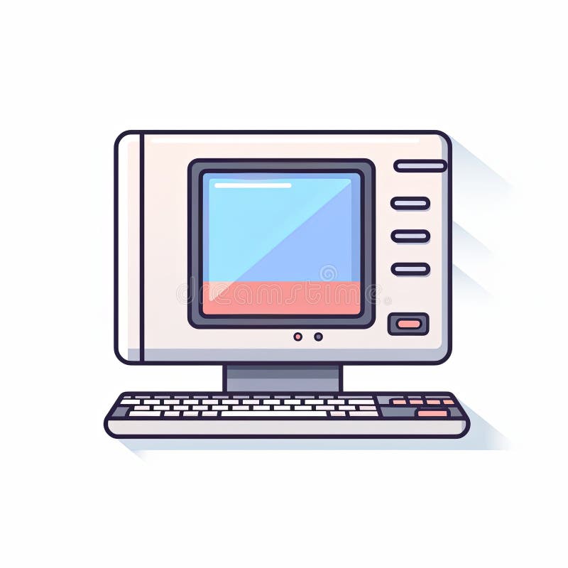 Icon of a Computer, Pixel Perfect. Stock Illustration - Illustration of ...