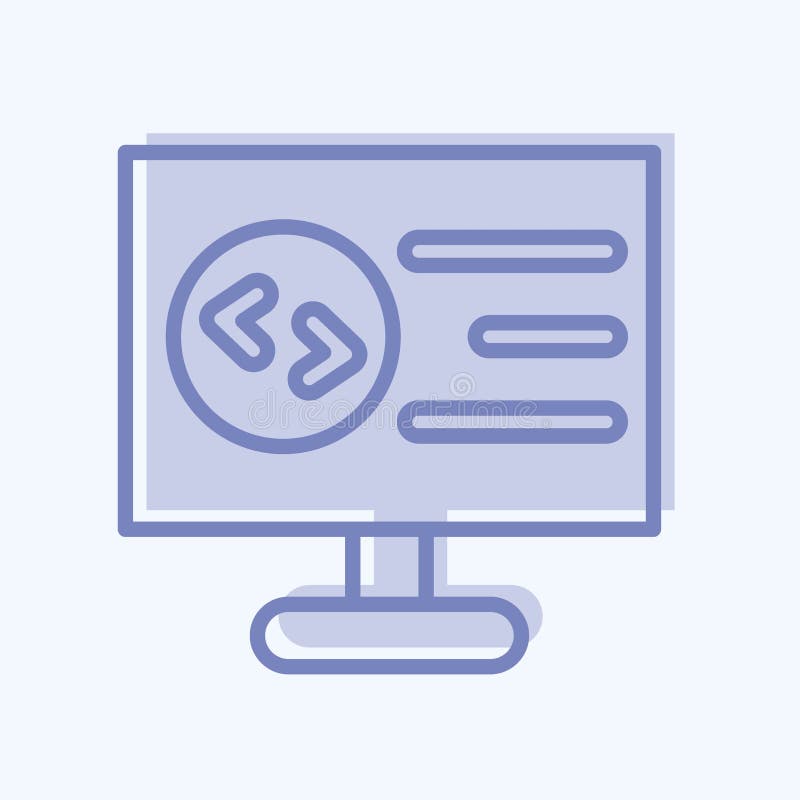 Icon Computer Programming Suitable For Education Symbol Two Tone Style Simple Design Editable