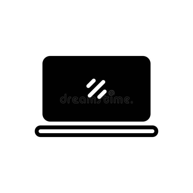 Black Solid Icon for Computer, Screen and Cover Stock Vector ...