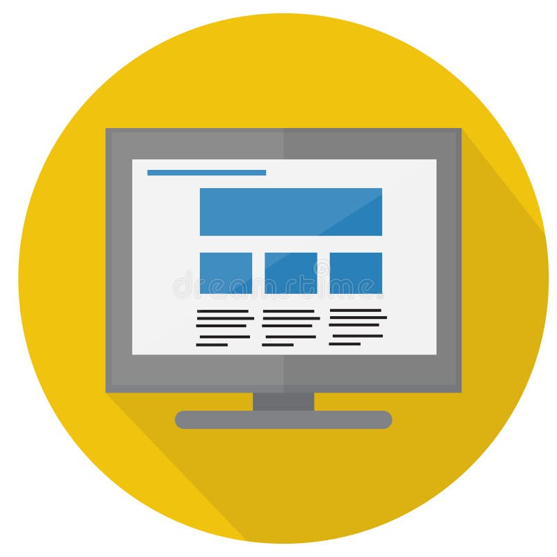 Icon Computer Screen, Flat Style, Vector Illustration Stock Vector ...