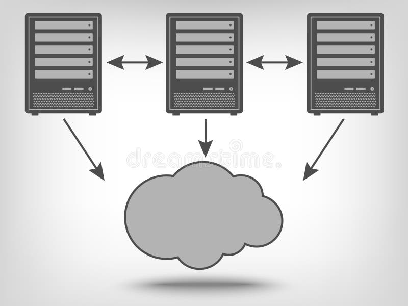 Icon of computer servers stock illustration. Illustration of connection ...