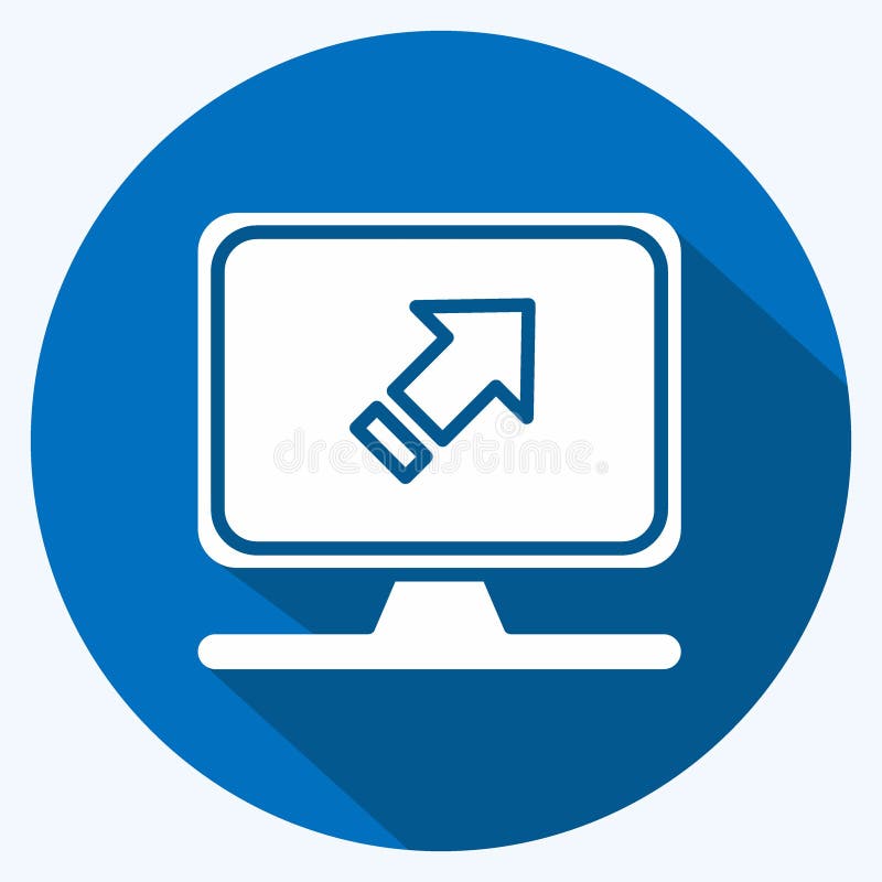 Icon Computer System. Related To Machine Learning Symbol. Long Shadow ...