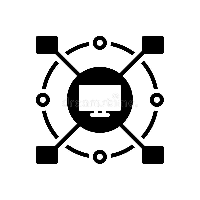 Black Solid Icon for Computerized, Cyber and Monitor Stock Vector ...