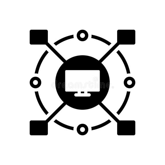 Black Solid Icon for Computerized, Cyber and Monitor Stock Vector ...