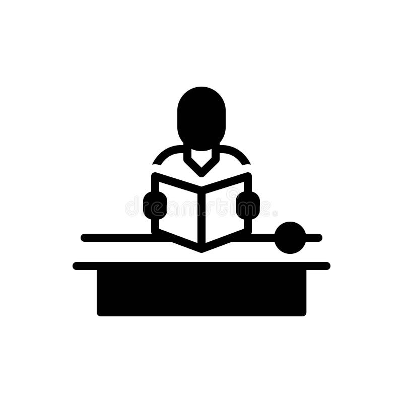 Black Solid Icon for Concentrate, Knowledge and Study Stock Vector ...