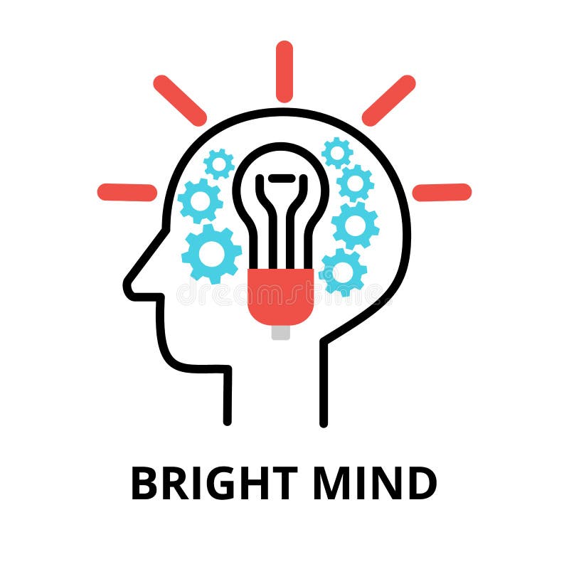 Icon Concept of Bright Mind, Brain Process Collection Stock Vector - Illustration of metaphor ...