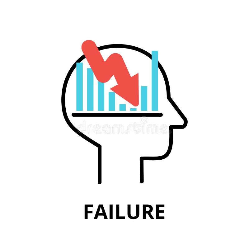 Icon Concept of Failure, Brain Process Collection Stock Vector ...