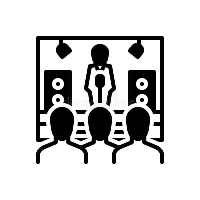 Black Solid Icon for Concerts, Stage and Event Stock Vector ...