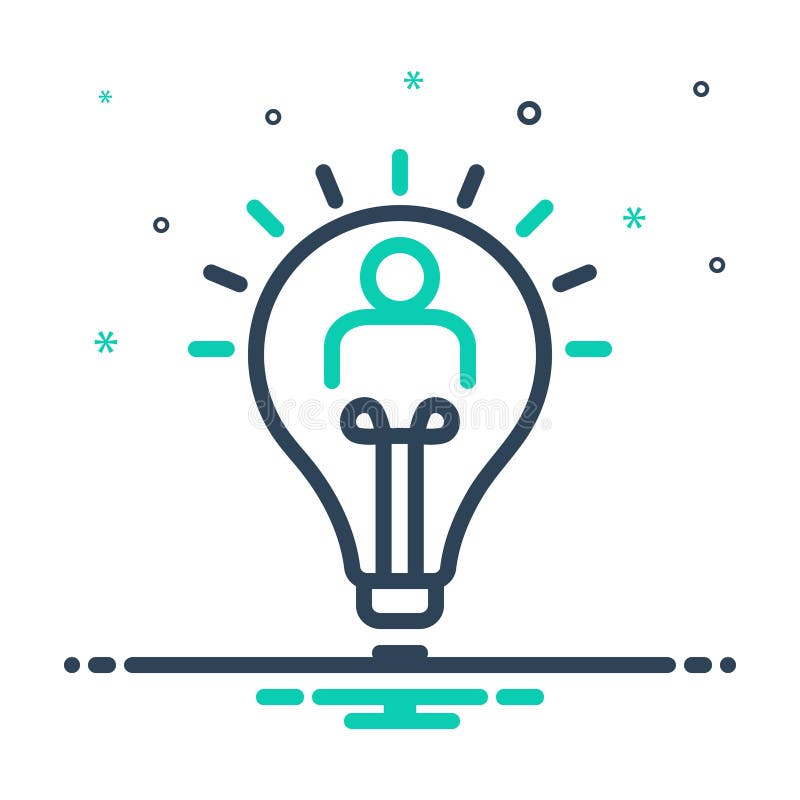 Mix Icon for Conclusion, Creativity and Electrical Stock Illustration ...