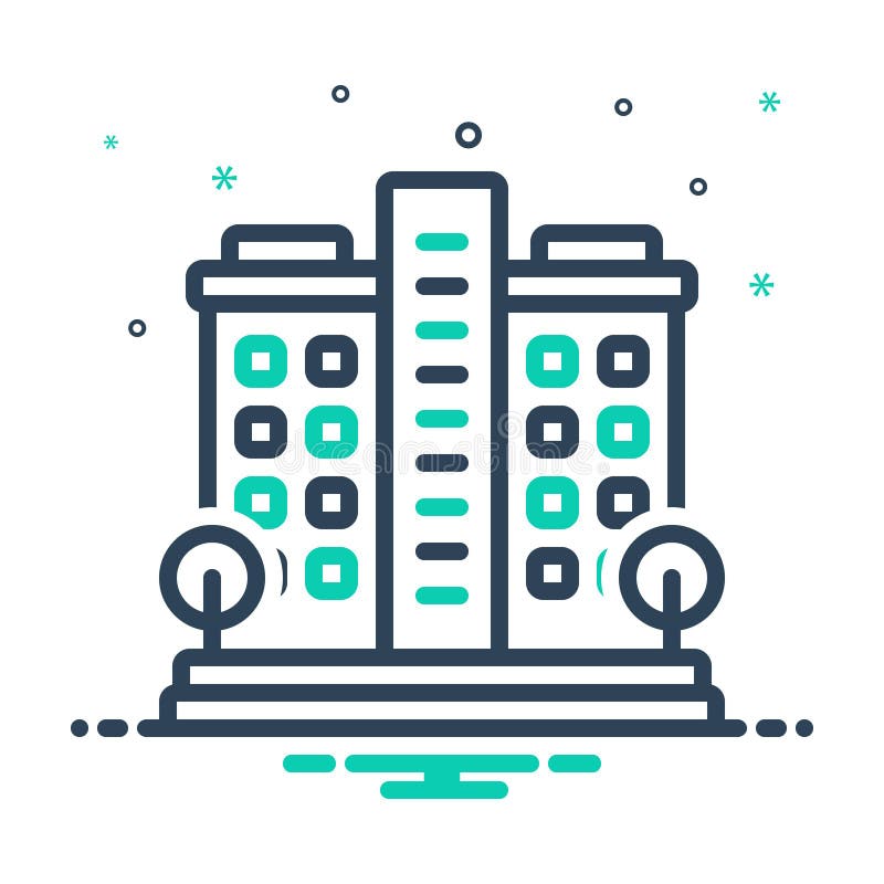 Mix Icon for Condos, Multistory and Building Stock Illustration ...
