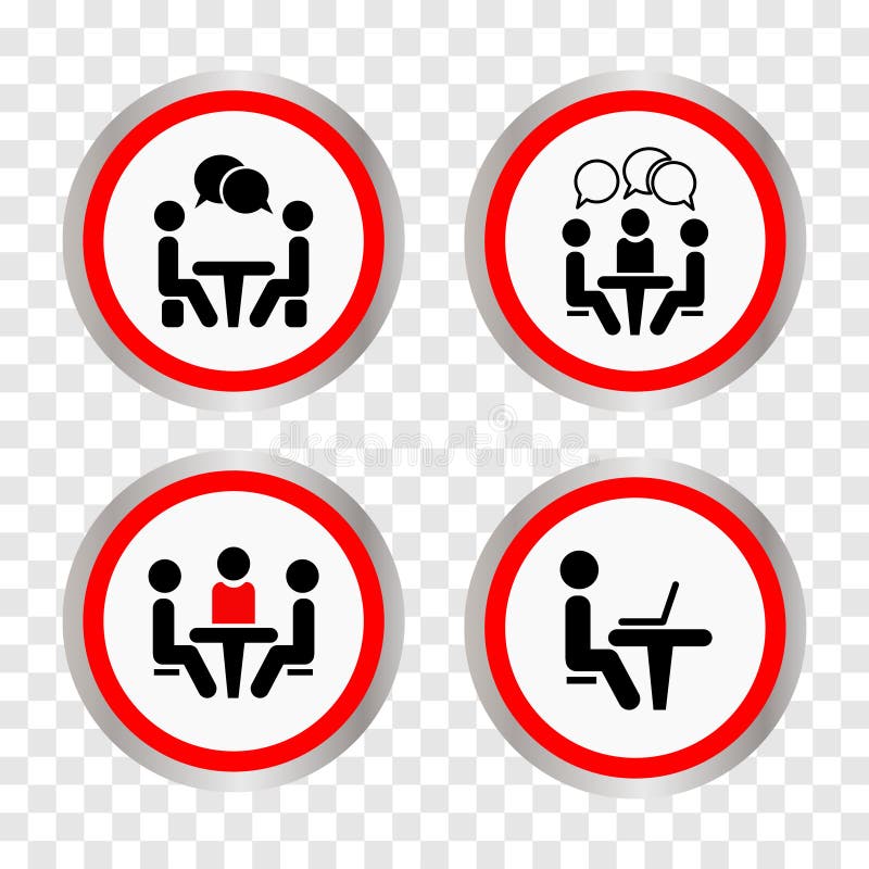 Icon Conference. People Sitting Around the Table Talking Stock Vector ...