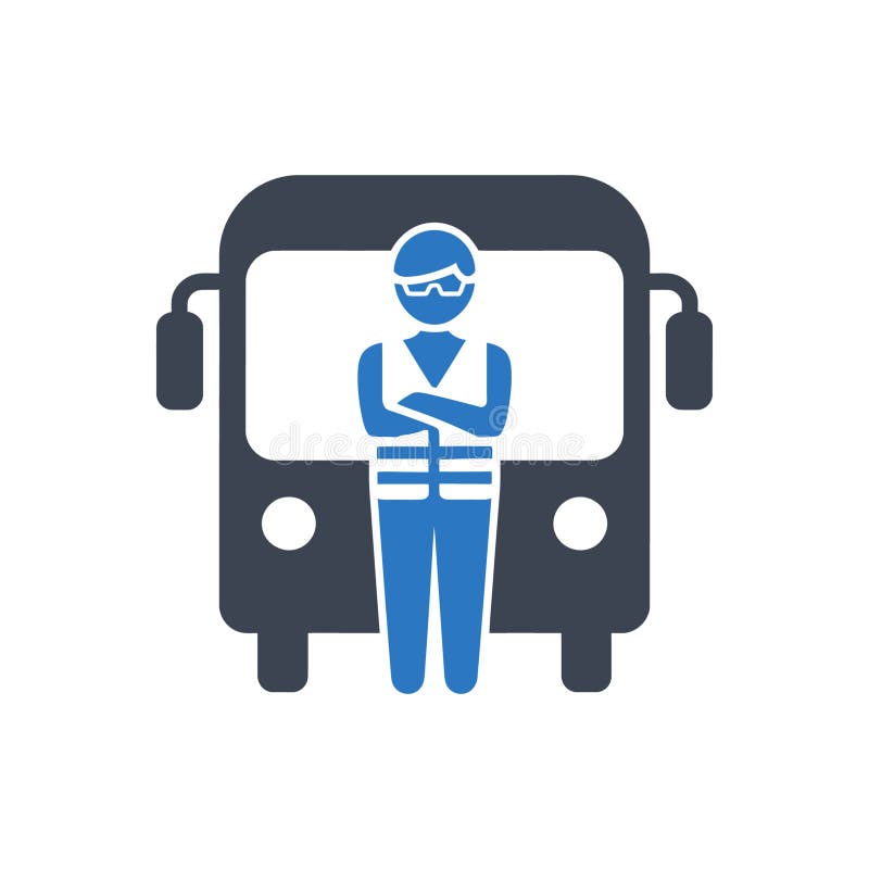 Bus Driver Icon Duty stock vector. Illustration of symbol - 384696319