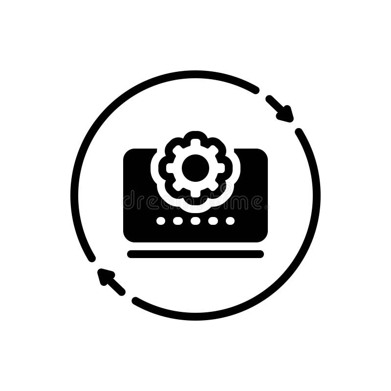 Black Solid Icon for Configurations, Laptop and Application Stock Vector - Illustration of icon ...