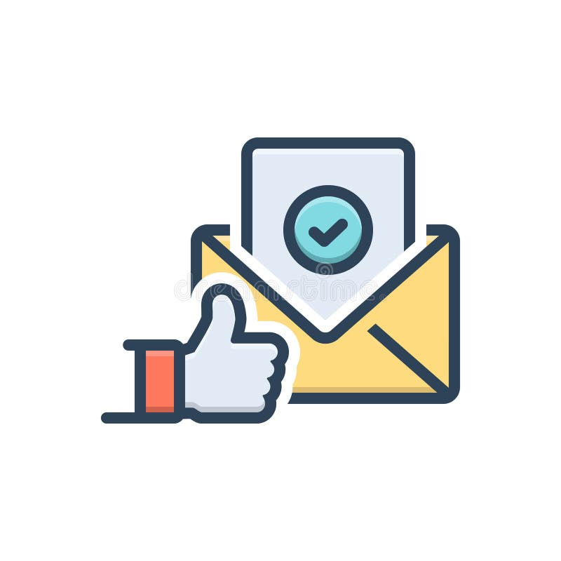 Color Illustration Icon for Confirmation, Vindication and Okay Stock ...