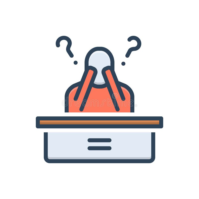 Color Illustration Icon for Confused, Disturbing and Indecision Stock ...
