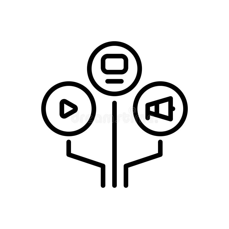 Black Line Icon for Connect, Marketing and Video Stock Illustration ...