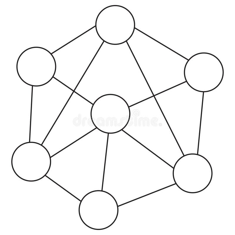 Icon of a Connected Network Structure Stock Illustration - Illustration ...