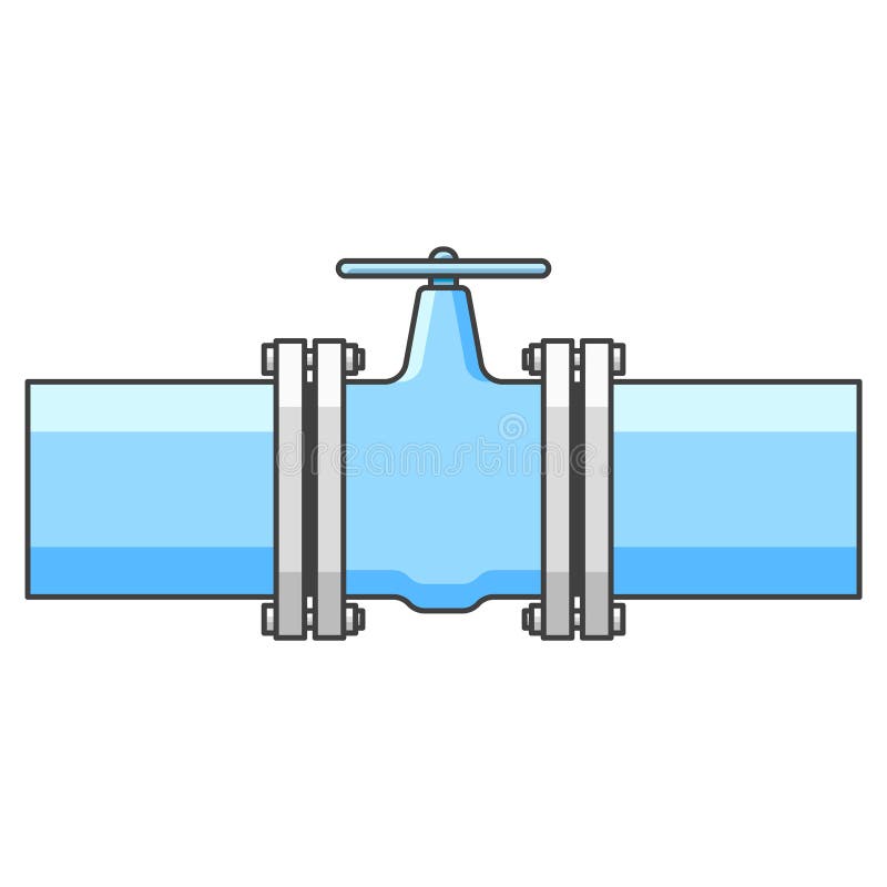 Icon Connecting Pipes with a Separating Valve. Vector Illustration on ...