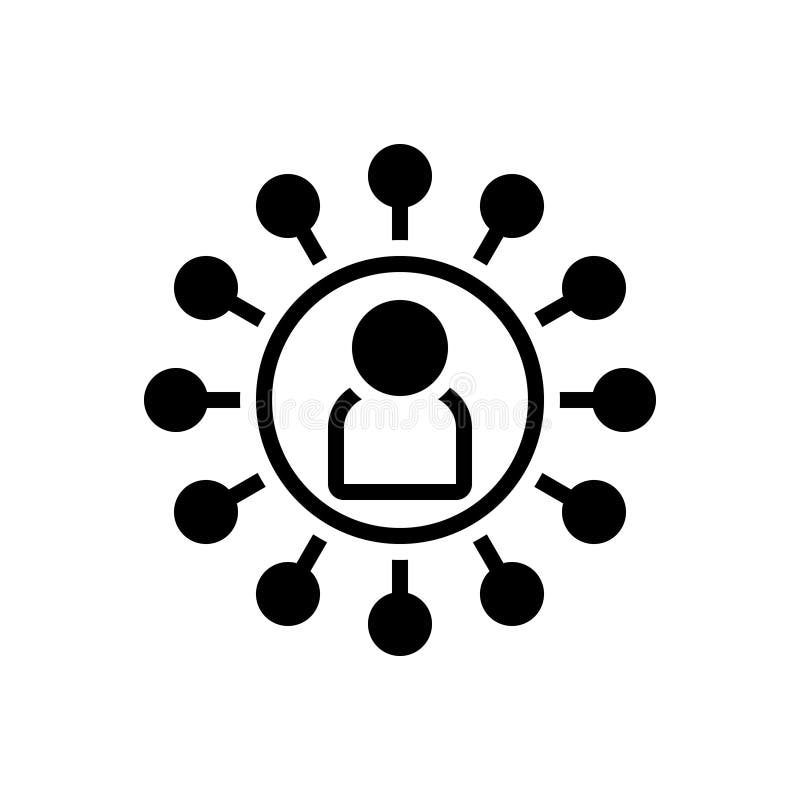 Black Solid Icon for Connection, Communication and Community Stock ...