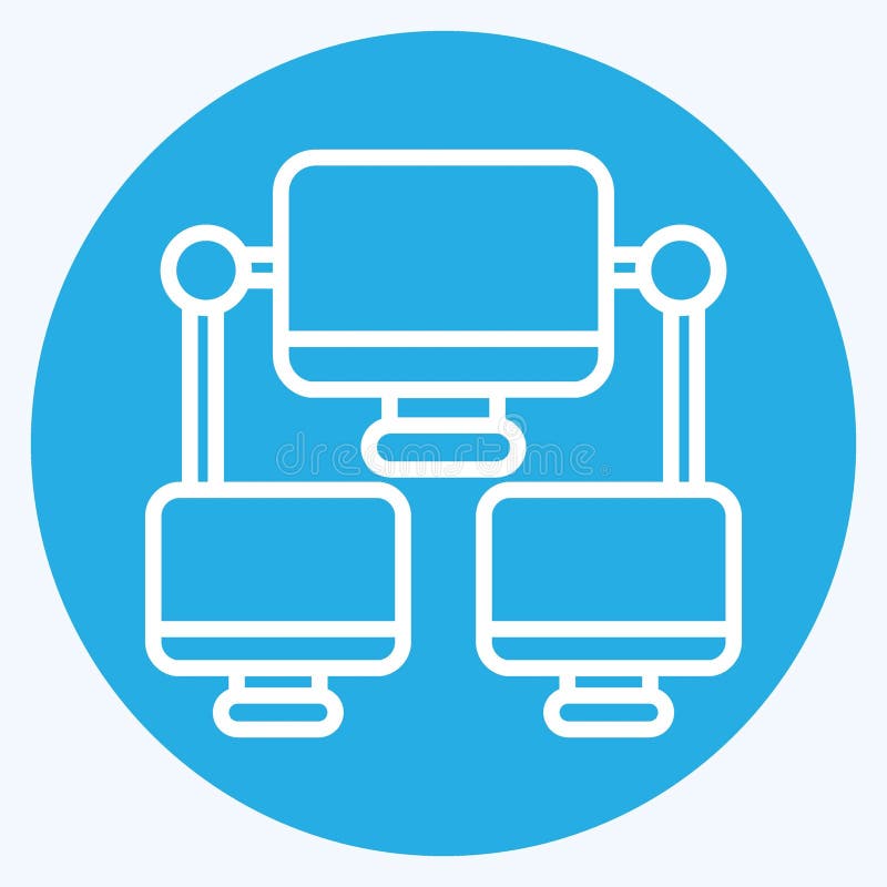 Icon Connection Computer. Related To Communication Symbol. Blue Eyes ...