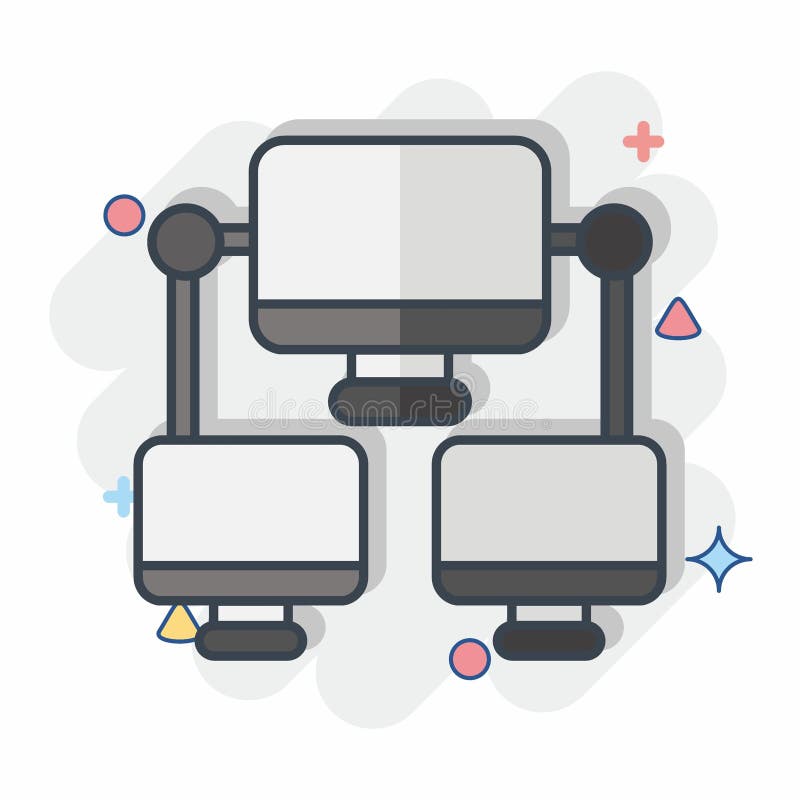 Icon Connection Computer. Related To Communication Symbol. Comic Style ...