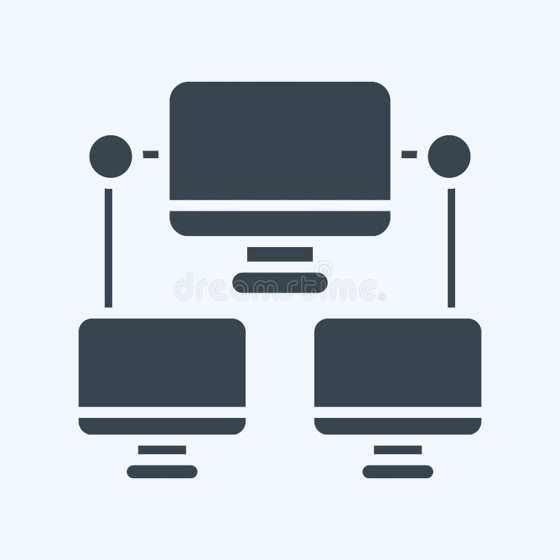 Icon Connection Computer. Related To Communication Symbol. Glyph Style ...