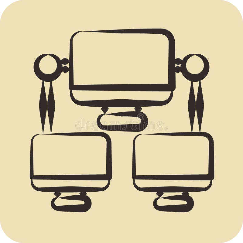 Icon Connection Computer. Related To Communication Symbol. Hand Drawn ...