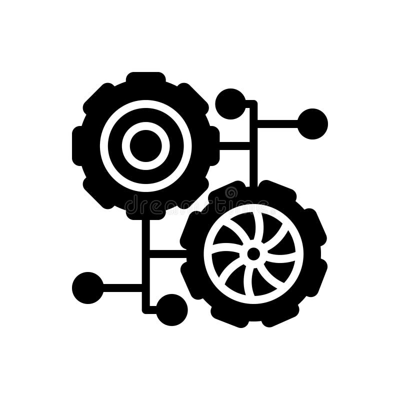 Black Solid Icon for Connection Process, Integrate and Technology Stock ...
