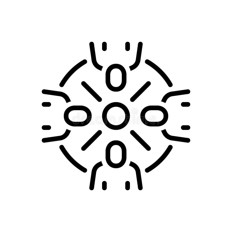 Black Line Icon for Connection, Unity and Team Stock Illustration ...