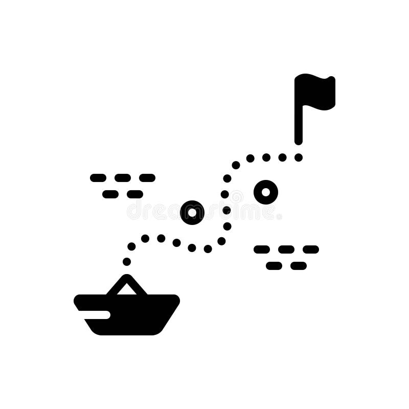 Black Solid Icon for Conquering, Boat and Goals Stock Vector ...